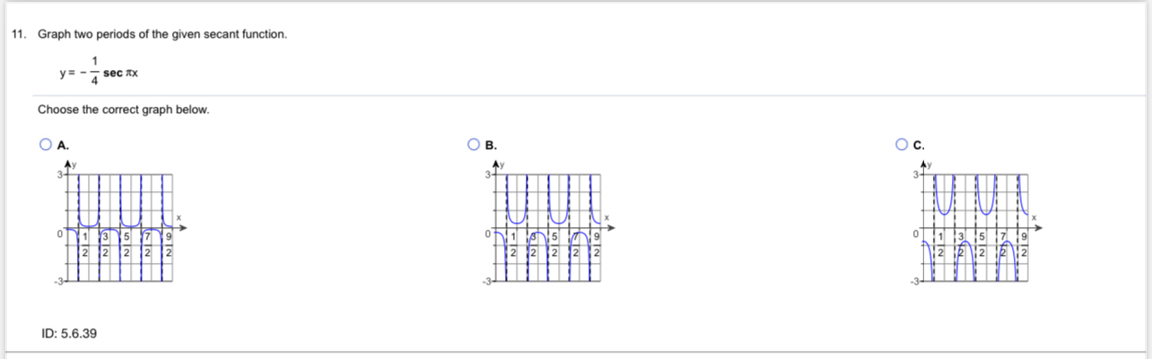 Solved Graph two periods of the given secant | Chegg.com