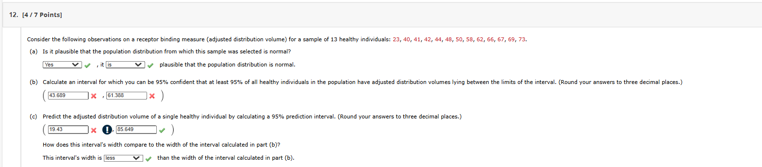 Solved Consider the following observations on ﻿a receptor | Chegg.com