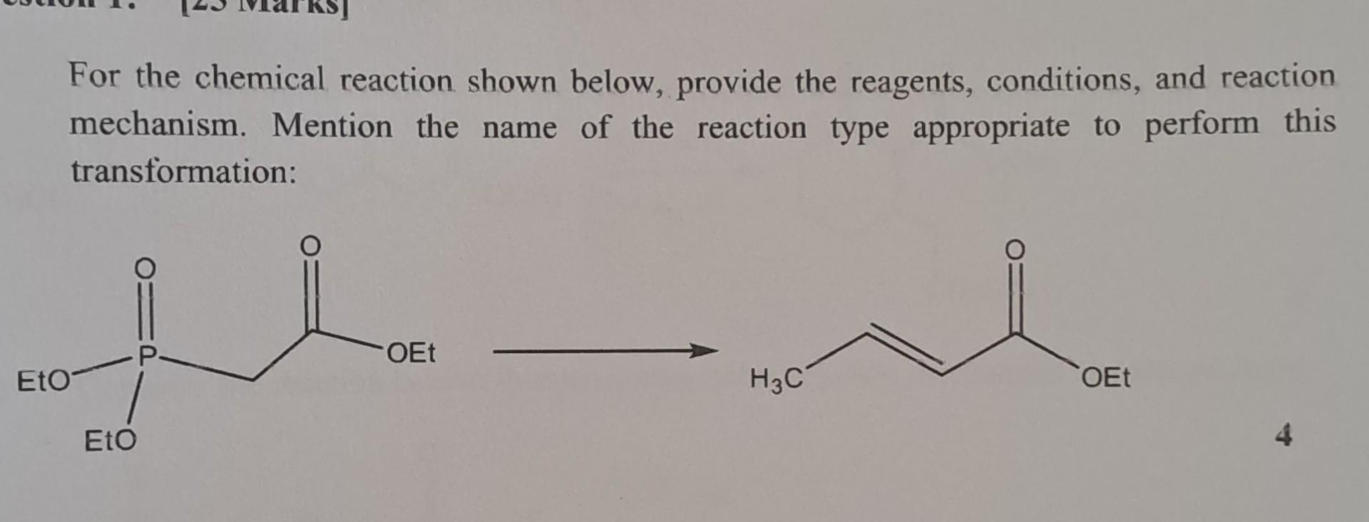Solved For the chemical reaction shown below, provide the | Chegg.com