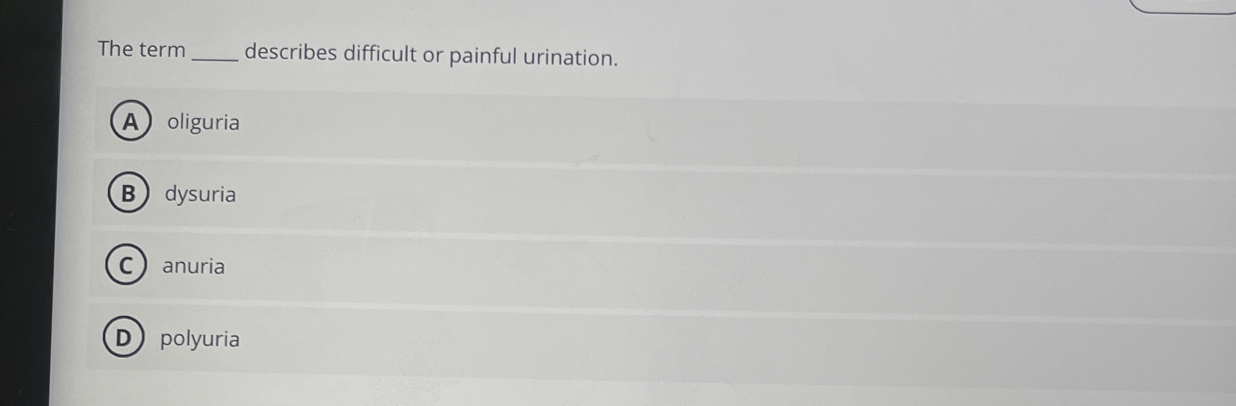 Solved The term ﻿describes difficult or painful | Chegg.com