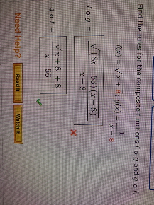 Solved Find the rules for the composite functions fog and go | Chegg.com