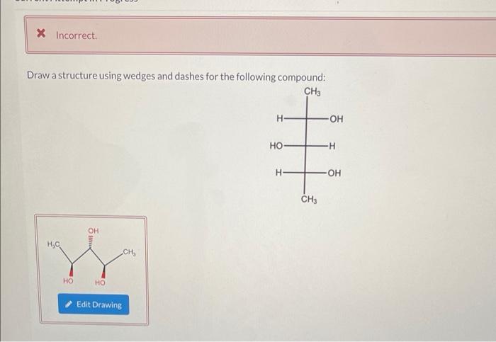 Solved Draw a structure using wedges and dashes for the | Chegg.com
