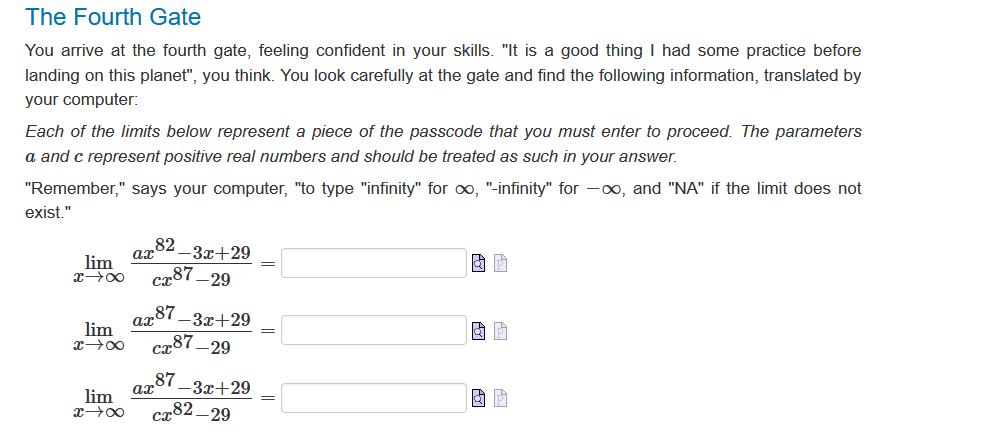 Solved The Third GateThe Fourth GateYou arrive at the fourth | Chegg.com