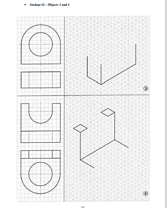 Solved Sketch the Isometric view of each object using given | Chegg.com