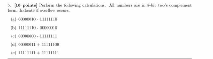 Solved 5. [10 points) Perform the following calculations. | Chegg.com