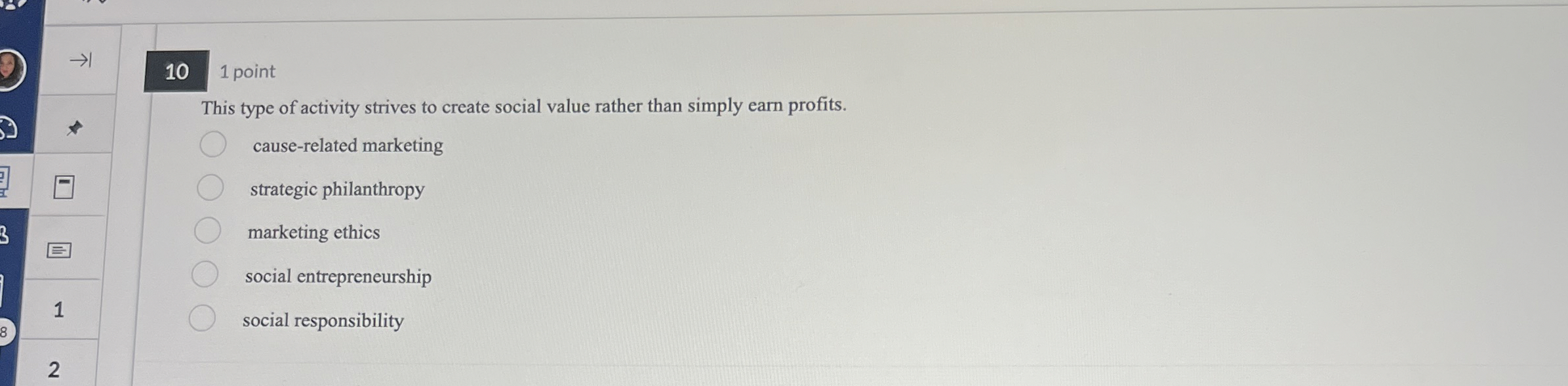 Solved 101 ﻿pointThis type of activity strives to create | Chegg.com