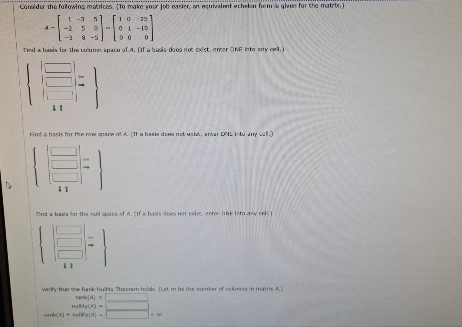 Solved Consider the following matrices. (To make your job | Chegg.com