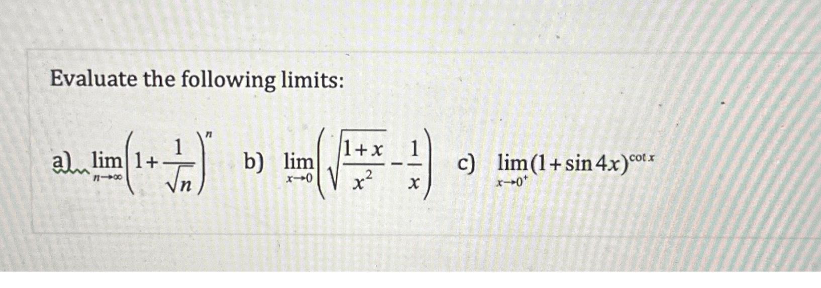 Solved Evaluate the following | Chegg.com