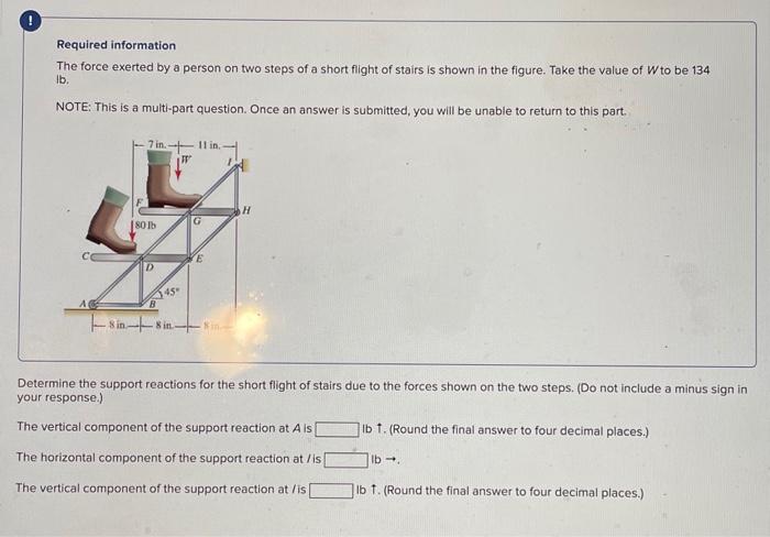 Solved Required information The force exerted by a person on | Chegg.com