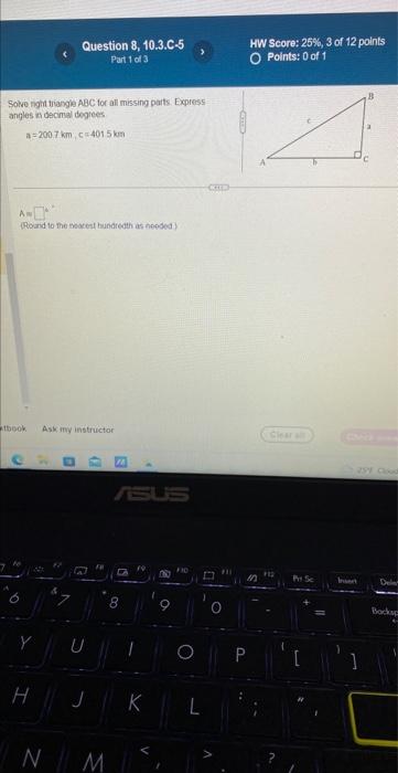 Solved Solve nigit trangie ABC for all missing patts. | Chegg.com