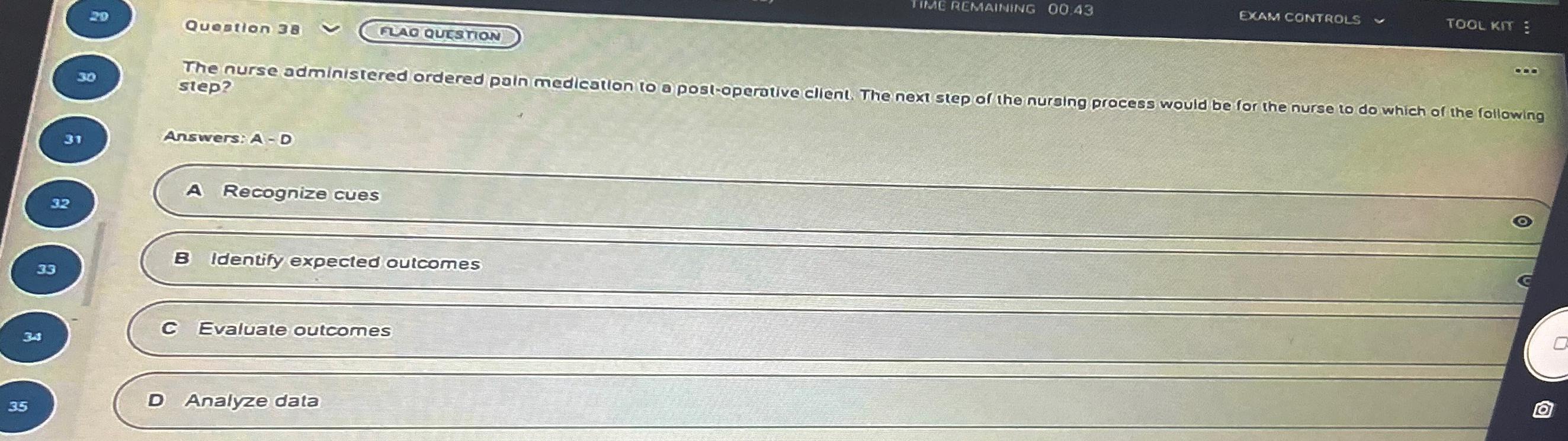 Solved step?Answers: A - ﻿DA Recognize cuesB Identify | Chegg.com