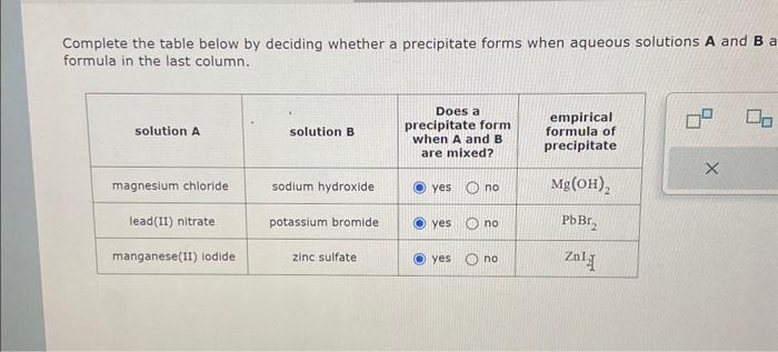 Solved Complete the table below, by deciding whether a | Chegg.com