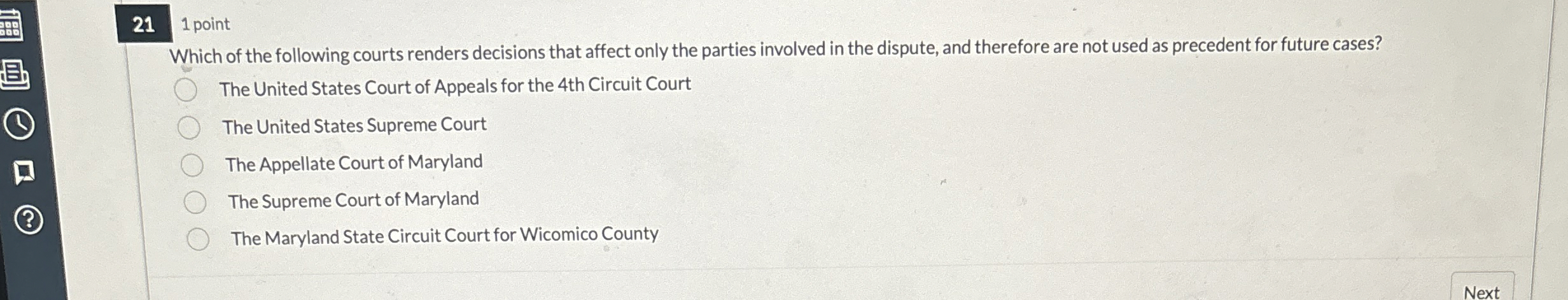 Solved 211 ﻿pointWhich of the following courts renders | Chegg.com