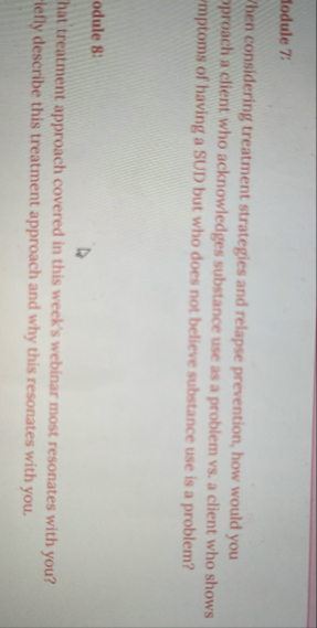 Solved Iodule 7:then considering treatment strategies and | Chegg.com