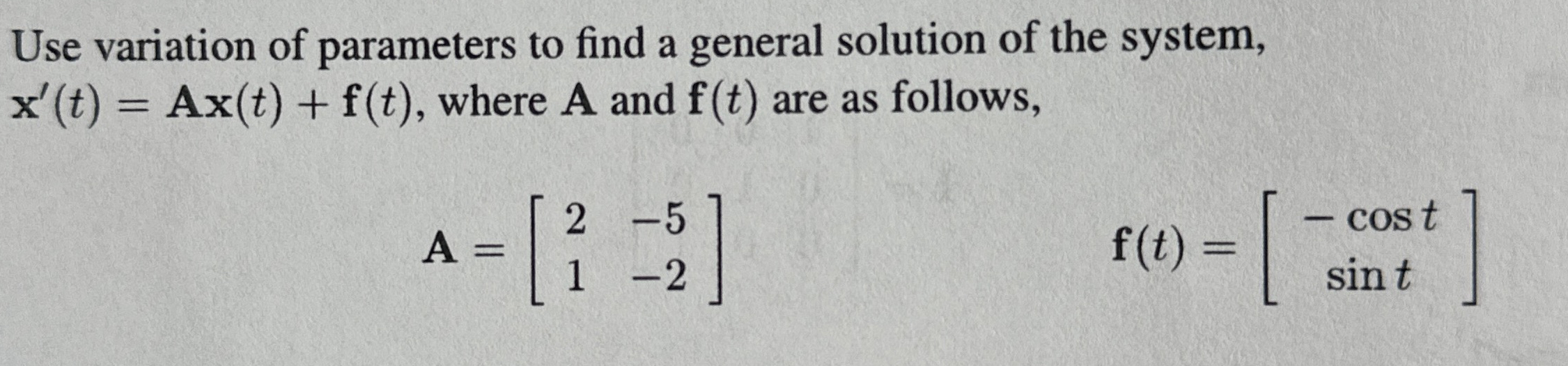 Solved Use variation of parameters to find a general | Chegg.com