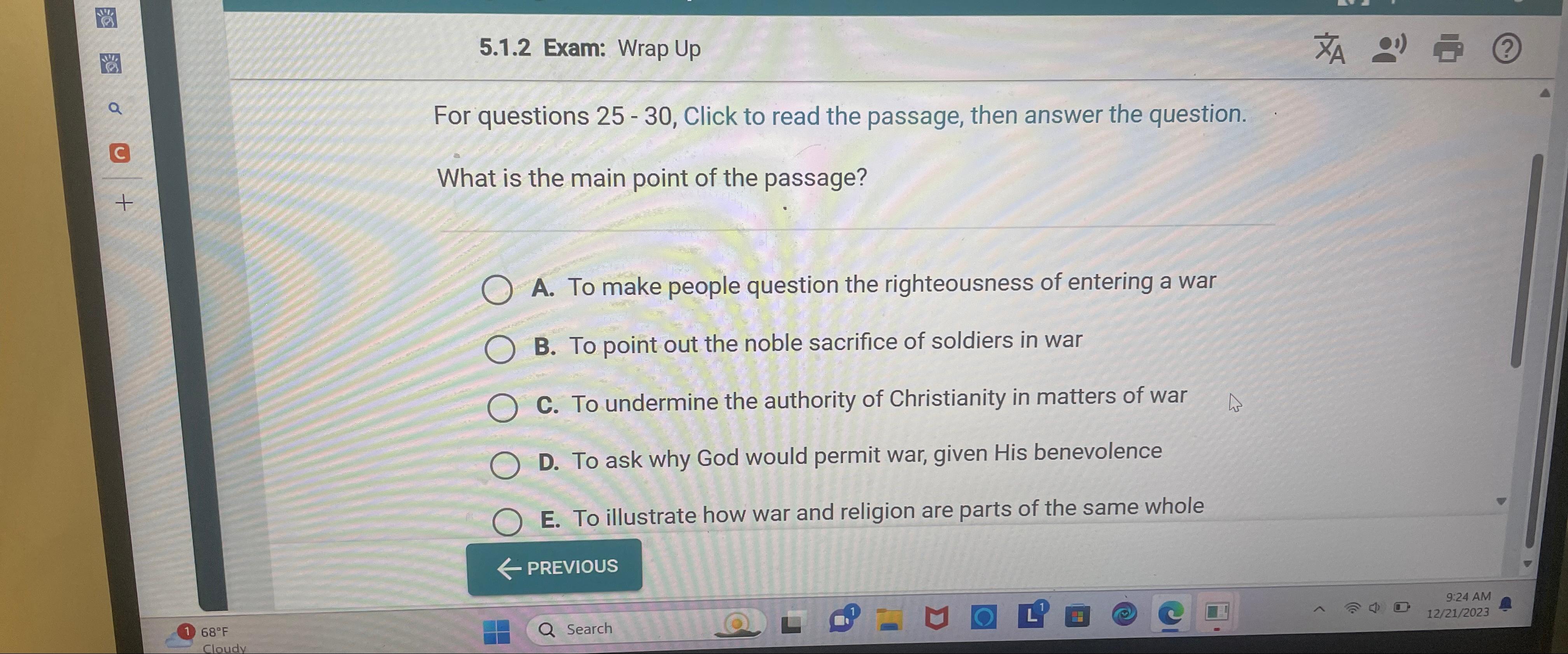 Solved 5.1.2 ﻿Exam: Wrap UpFor questions 25 - 30, ﻿Click to | Chegg.com