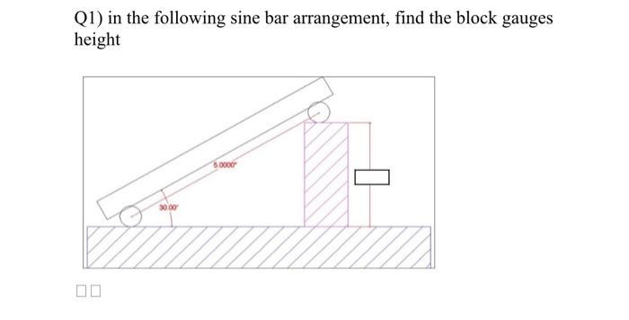 Solved Q1) in the following sine bar arrangement, find the | Chegg.com