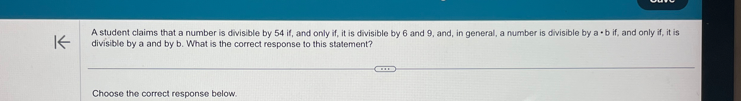 Solved A student claims that a number is divisible by 54 | Chegg.com