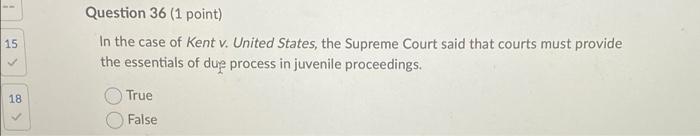 15 Question 36 (1 point) In the case of Kent v. | Chegg.com