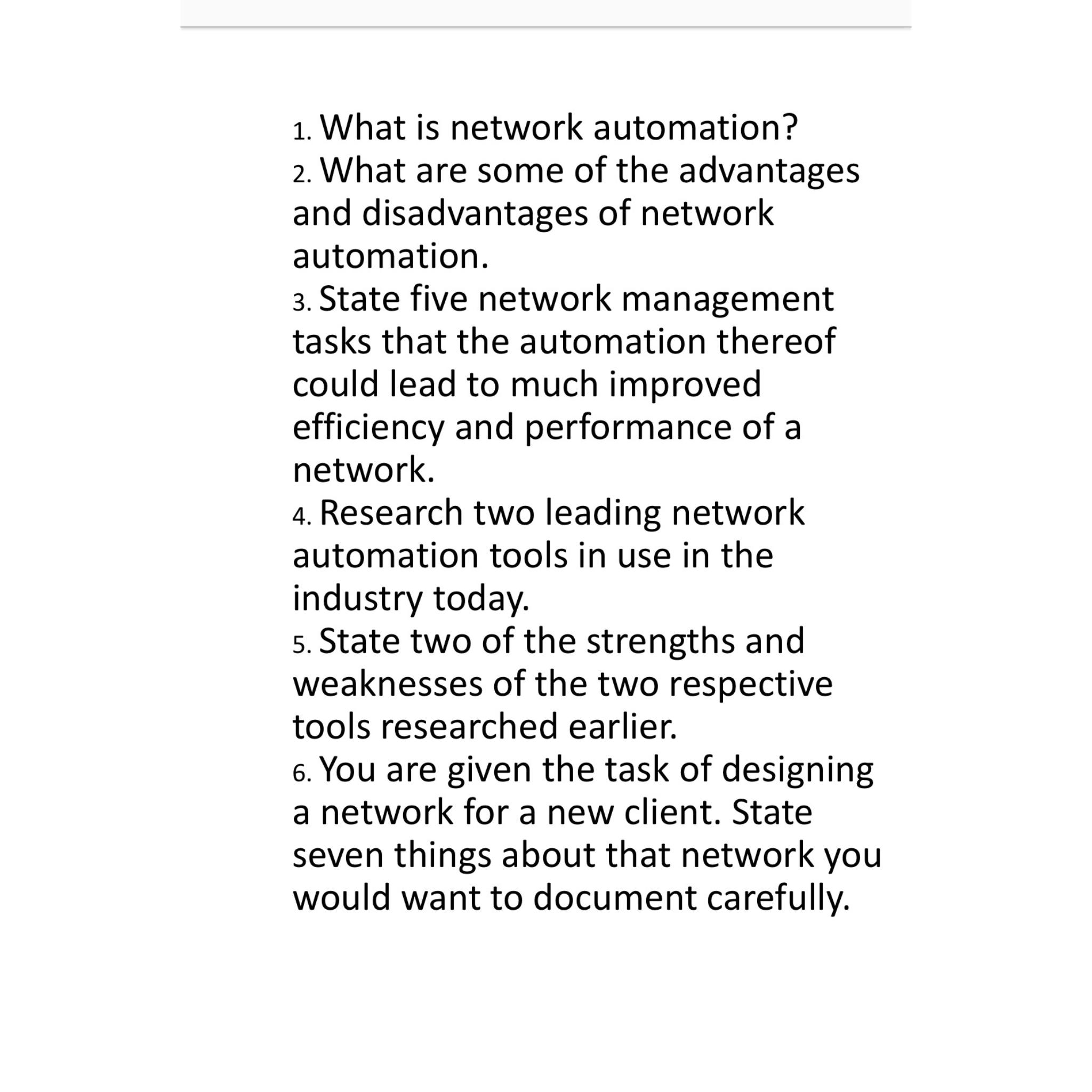 Solved What is network automation?What are some of the | Chegg.com