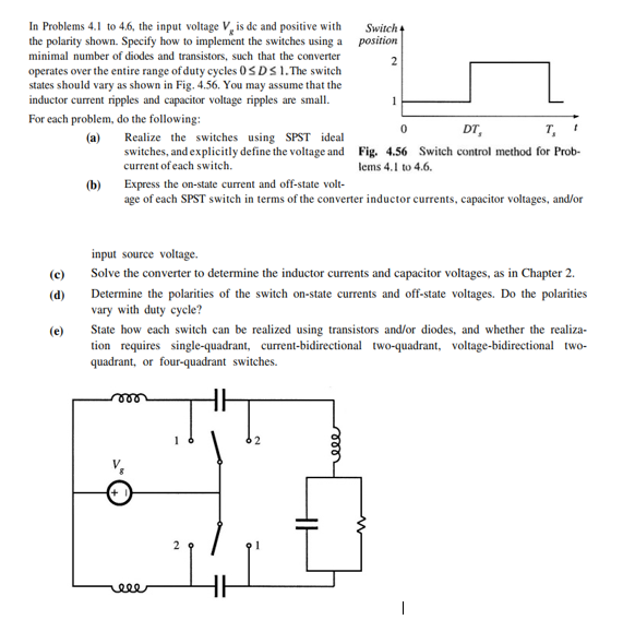 In Problems 4.1 ﻿to 4.6, ﻿the input voltage Vg ﻿is dc | Chegg.com