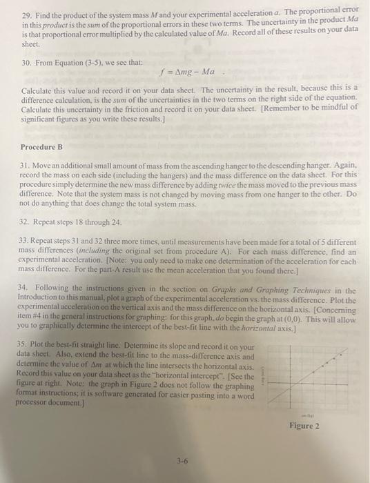 Solved Procedure A Measured system mass M.390 kg±0.0001 kg | Chegg.com