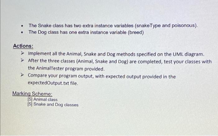 Solved Create an Abstract class called Animal as follow: | Chegg.com