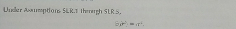 Solved Under Assumptions SLR. 1 ﻿through | Chegg.com