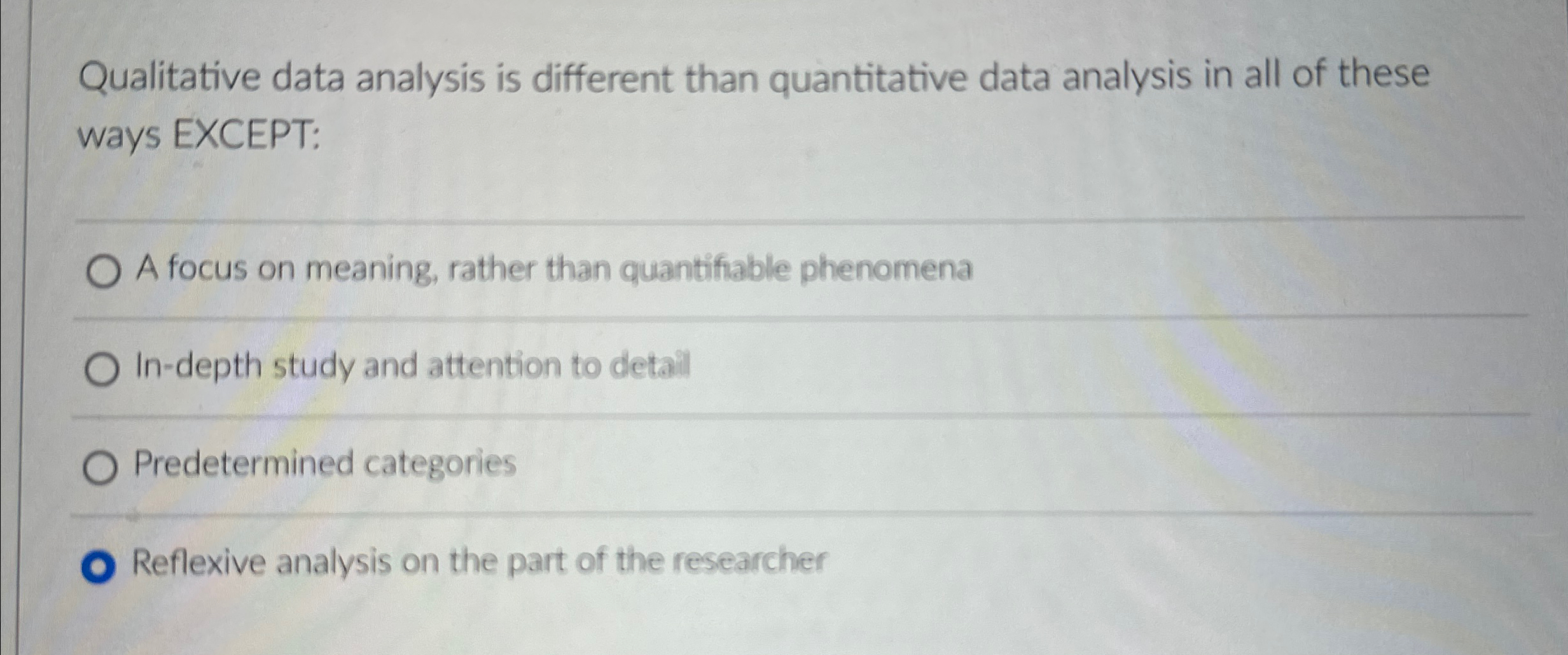 Solved Qualitative data analysis is different than | Chegg.com