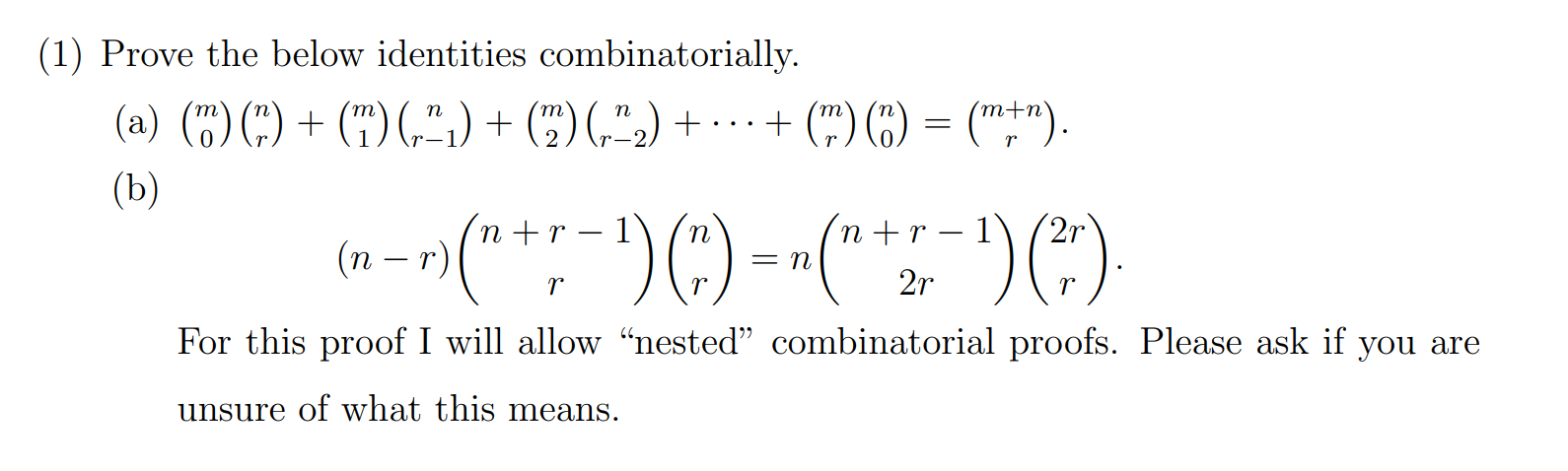 (1) ﻿Prove the below identities | Chegg.com