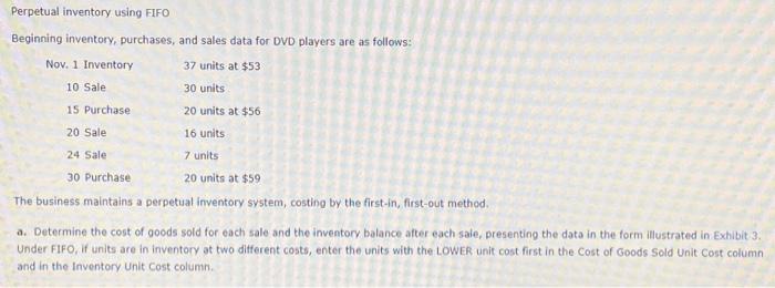 Solved Perpetual inventory using FIFO Beginning inventory, | Chegg.com