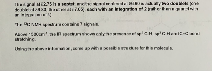 Solved The signal at 82.75 is a septet, and the signal | Chegg.com
