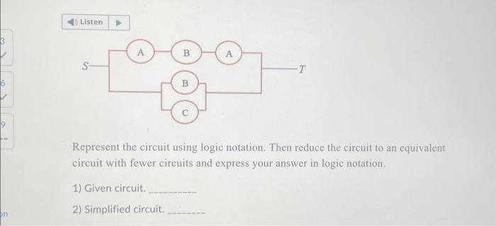 Solved Represent the circuit using logic notation. Then | Chegg.com