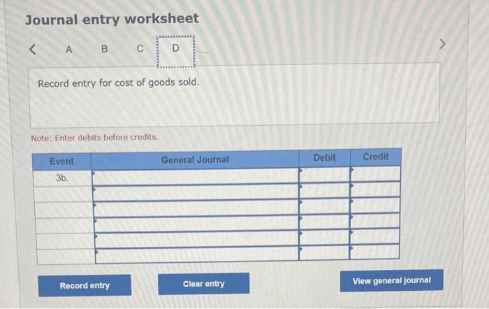 Solved a. Record the events in general journal format. b. | Chegg.com