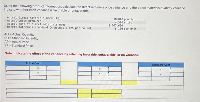 Solved Using the following product information, calculate | Chegg.com