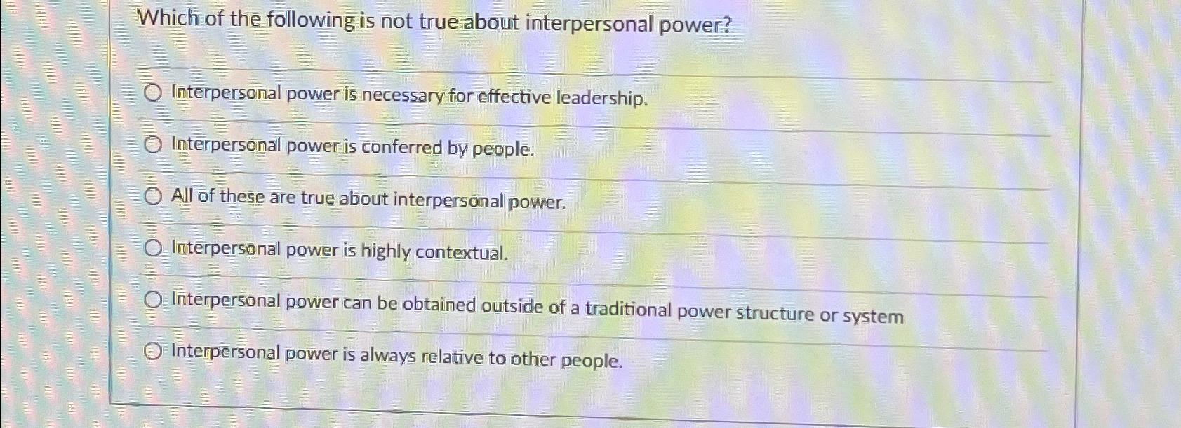 Solved Which of the following is not true about | Chegg.com