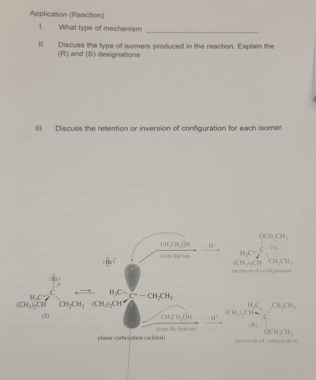 Solved Application (Reaction) 1. What type of mechanism II. | Chegg.com
