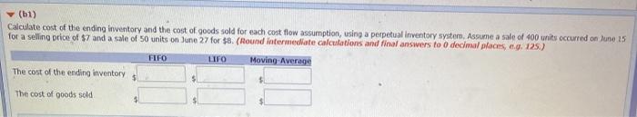 Solved INTERSERSION RCES Exercise 6-14 a-b1 (Part Level | Chegg.com