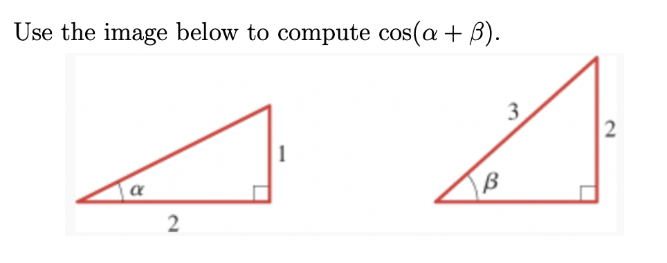 Solved Use the image below to compute cos(α+β). | Chegg.com
