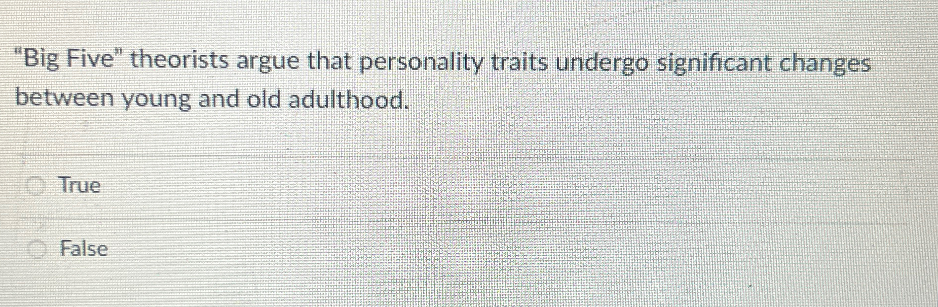 Solved "Big Five" theorists argue that personality traits | Chegg.com