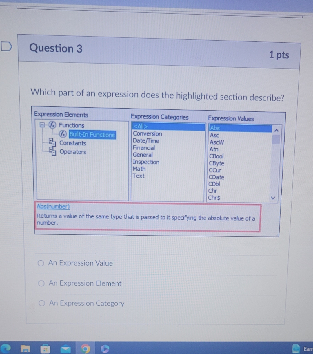 Solved Question 31 ﻿ptsWhich part of an expression does the | Chegg.com