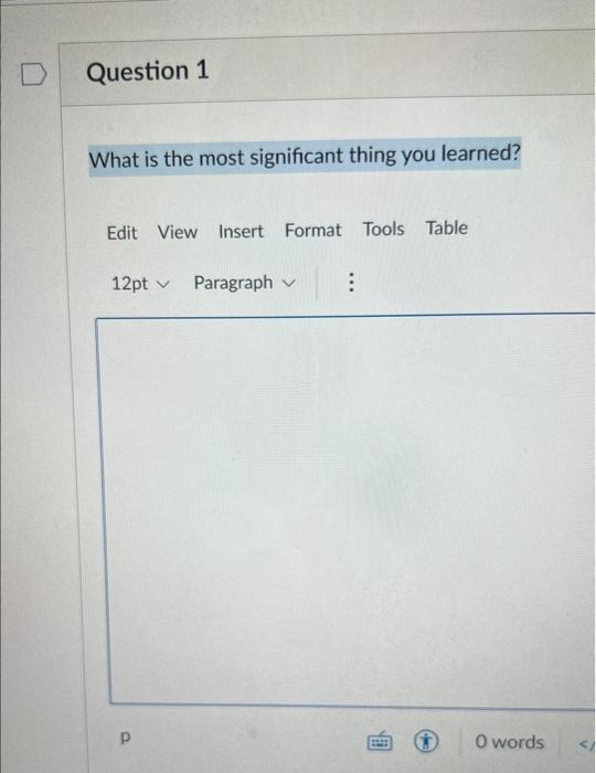 What is the most significant thing you learned? | Chegg.com