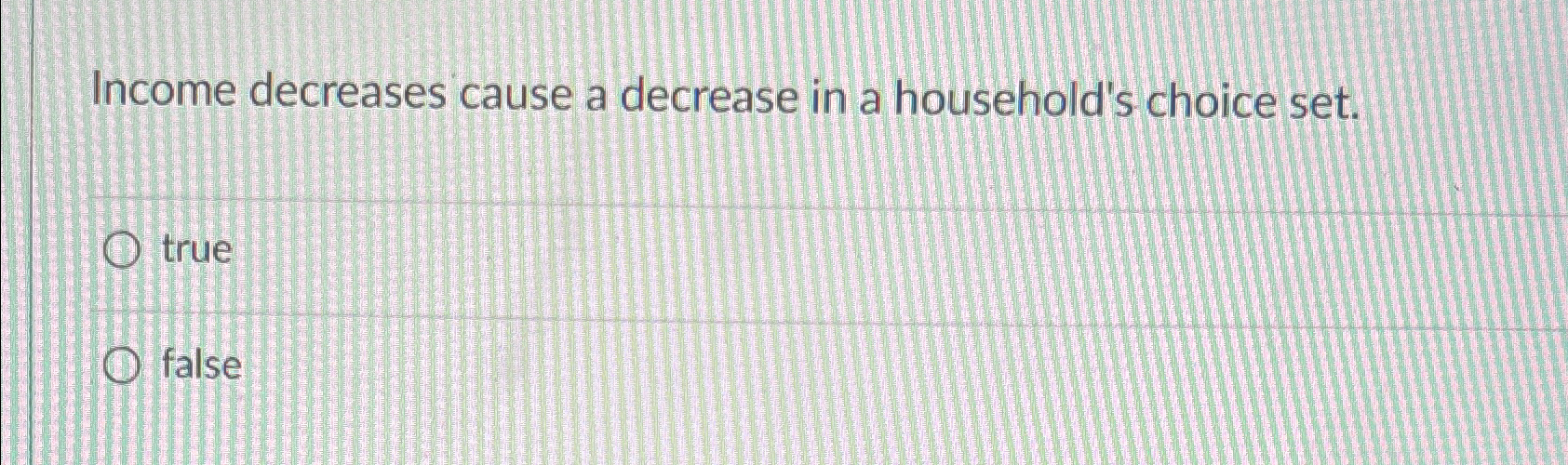Solved Income decreases cause a decrease in a household's | Chegg.com