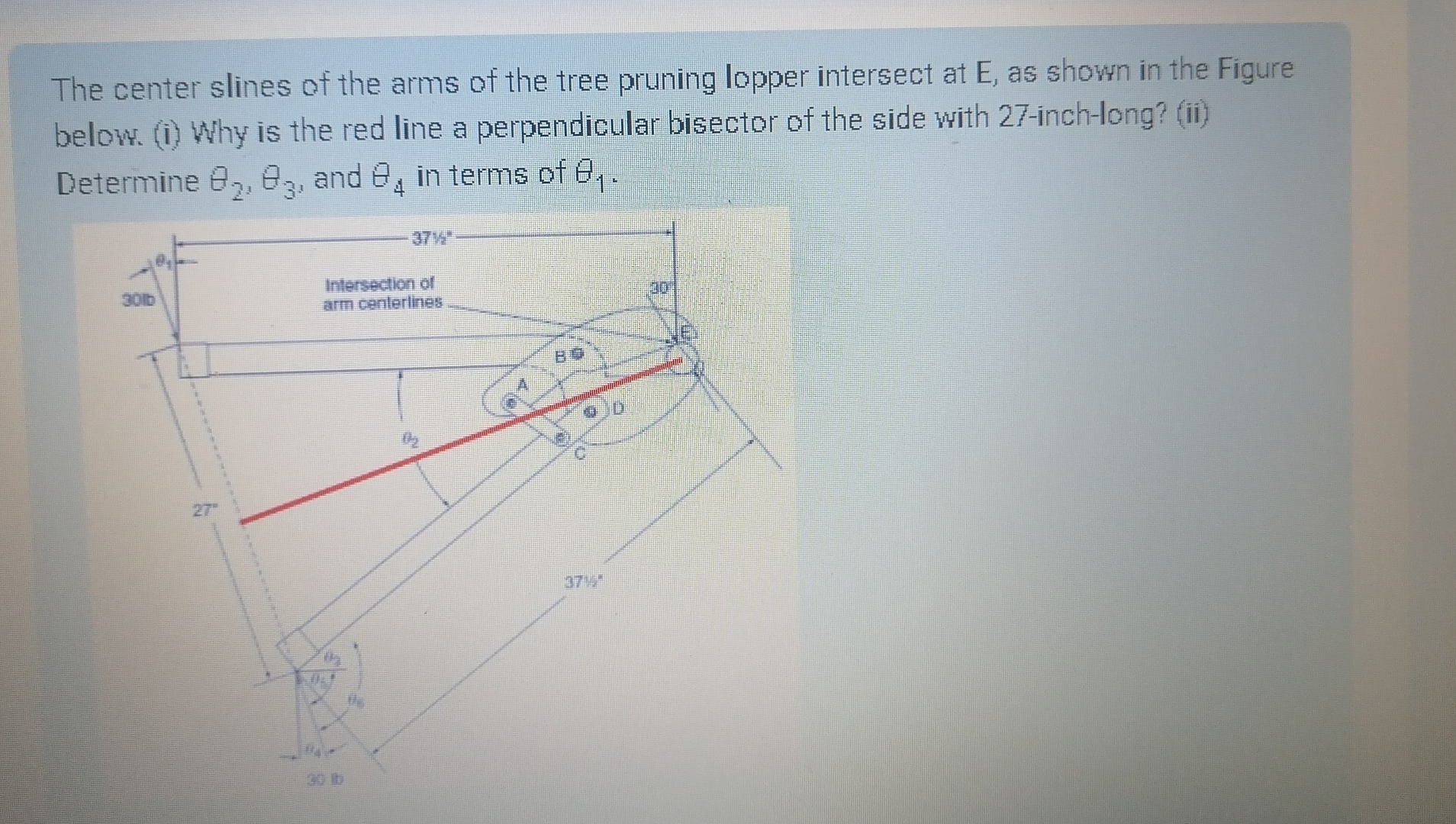 Solved The center slines of the arms of the tree pruning | Chegg.com