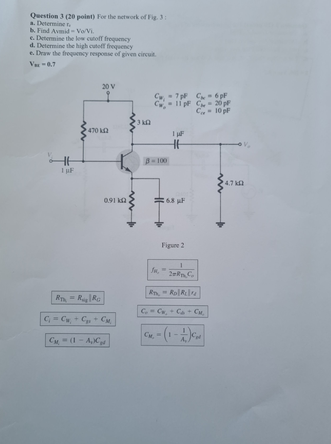 Solved Question 3 (20 ﻿point) ﻿For the network of Fig. 3 | Chegg.com