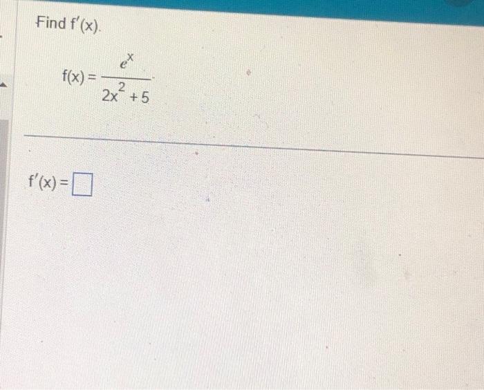 Solved Find \\( f^{\\prime}(x) \\) \\[ f(x)=\\frac{3 x-1}{5 | Chegg.com