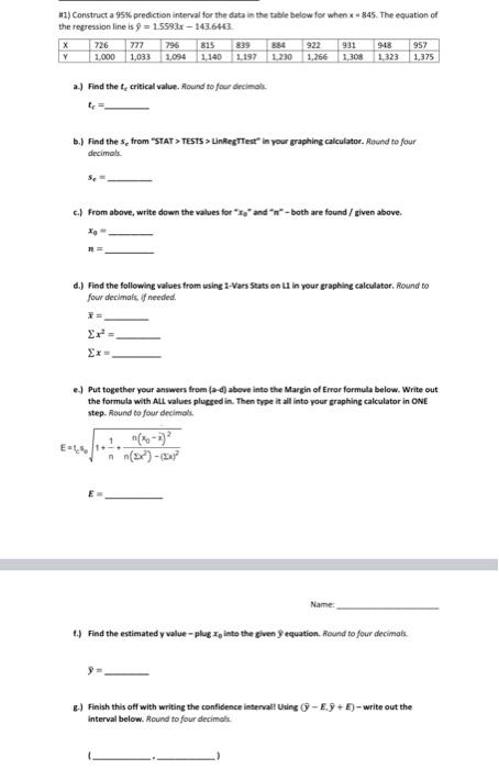 Solved 111) Construct a 95\% prediction interval for the | Chegg.com Solved 111) Construct a 95\% prediction interval for the | Chegg.com