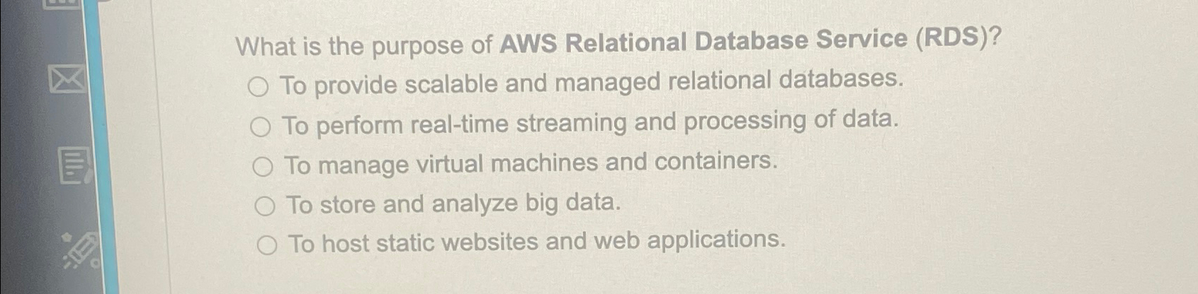 Solved What is the purpose of AWS Relational Database | Chegg.com Solved What is the purpose of AWS Relational Database | Chegg.com