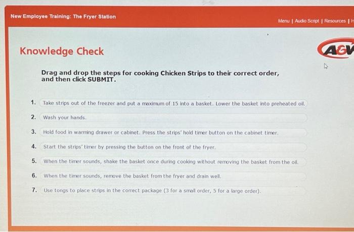 Solved New Employee Training: The Fryer Station Knowledge | Chegg.com