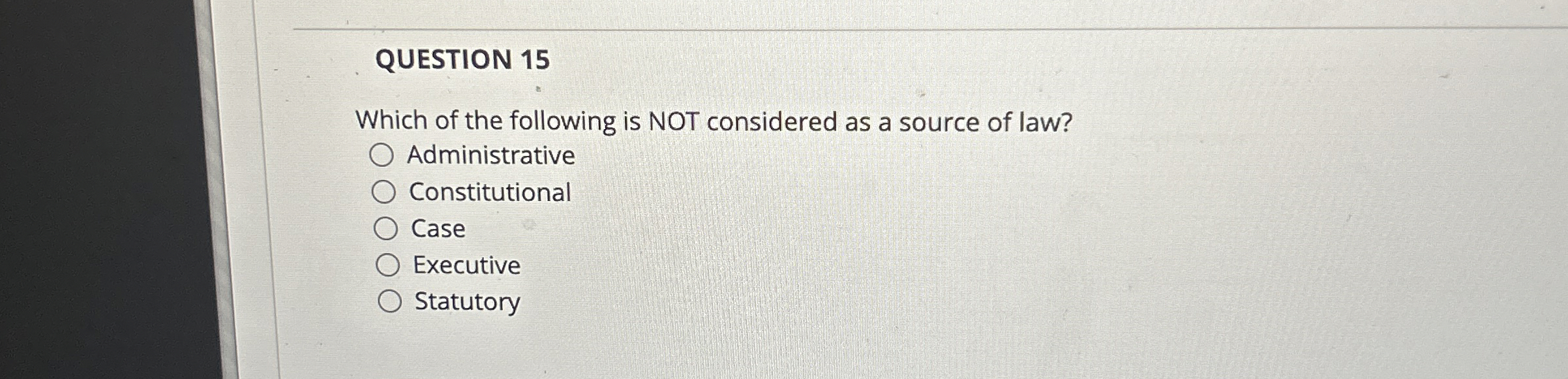 Solved QUESTION 15Which of the following is NOT considered | Chegg.com